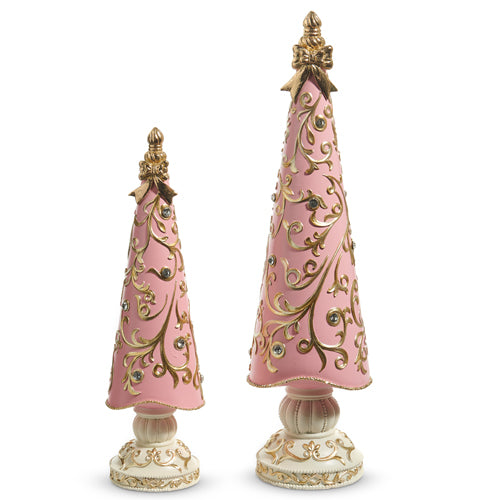 17" PINK SCROLL PATTERN TREES – Purple Box Boutique